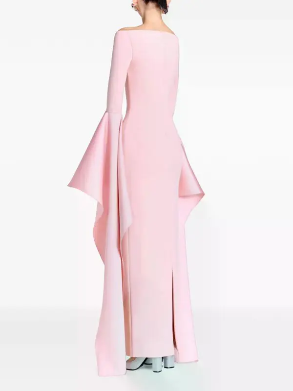 Solace London Astria Ruffled-sleeve Maxi Dress - Pink