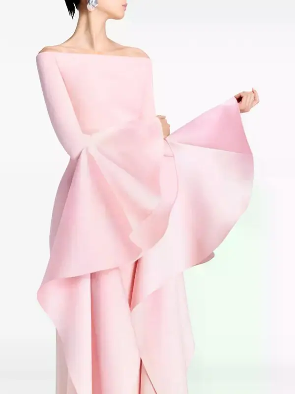 Solace London Astria Ruffled-sleeve Maxi Dress - Pink