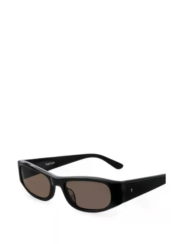 THISTLES Suede Rectangle-frame Sunglasses