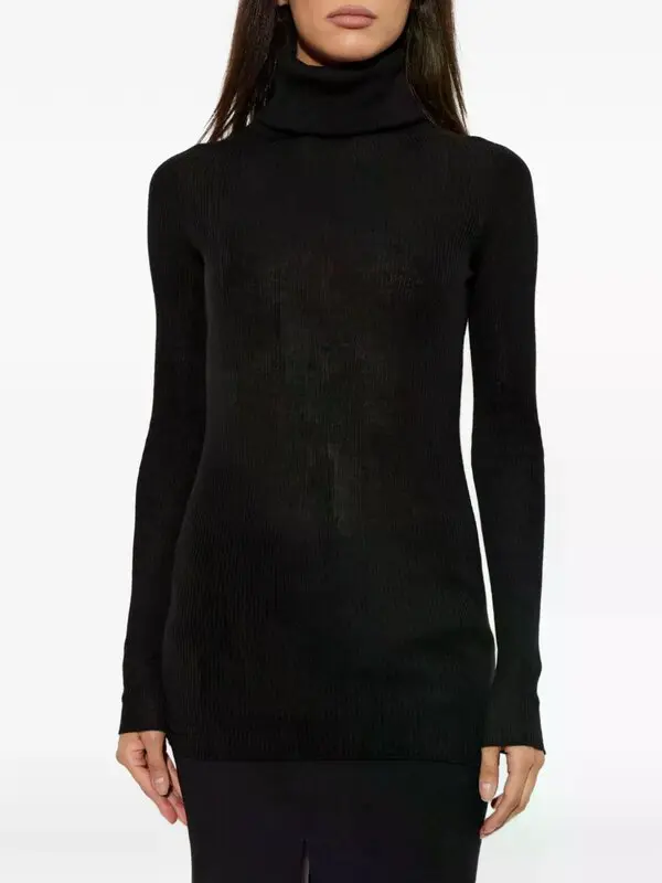 Rick Owens Ribbed-knit Turtleneck Sweater - Black