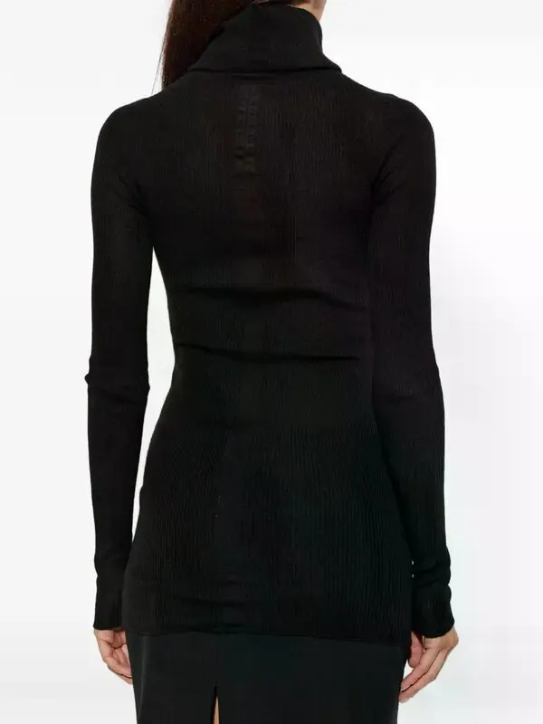 Rick Owens Ribbed-knit Turtleneck Sweater - Black