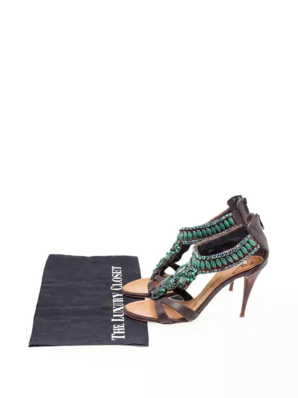 GIUSEPPE ZANOTTI Crystal Embellished Ankle Strap Sandals