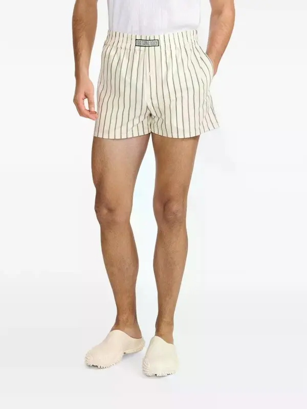 LGN LOUIS GABRIEL NOUCHI Pinstriped Cotton Boxer Shorts - Neutrals