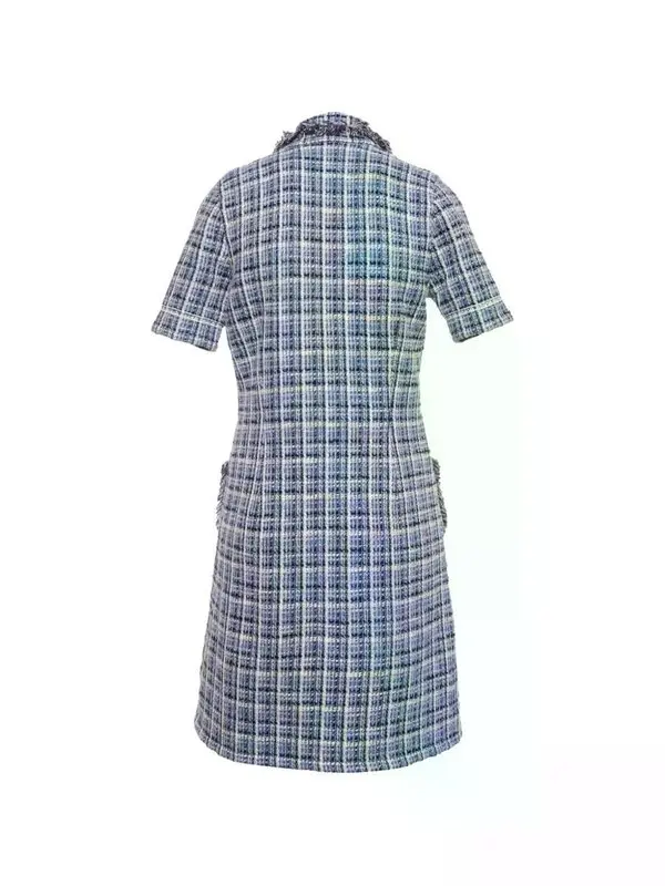 Sandro Double-breasted Tweed Mini Dress With Frayed Edges