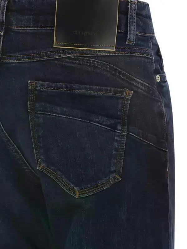 Max Mara Dark Contrast Stitching Turn-up Cuff Jeans