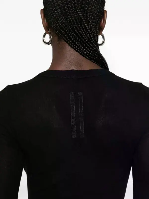 Rick Owens Ribbed Long Sleeve Dress - Black