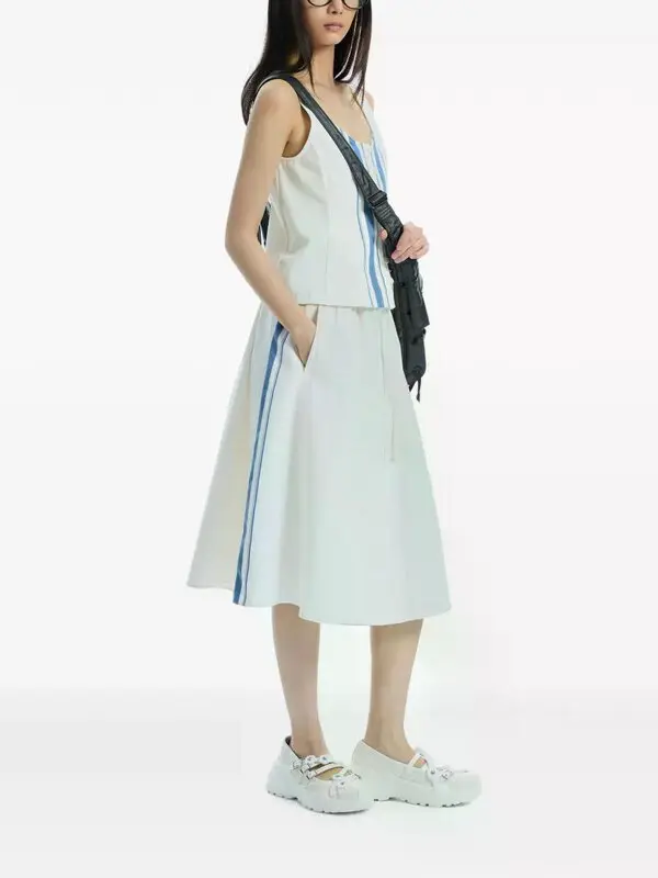 LOW CLASSIC Stripe Detail Drawstring Midi Skirt