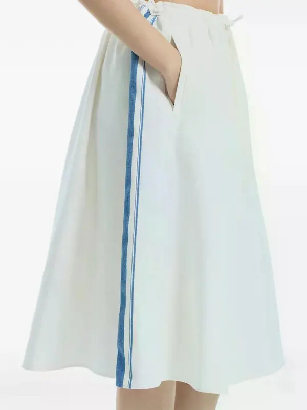 LOW CLASSIC Stripe Detail Drawstring Midi Skirt