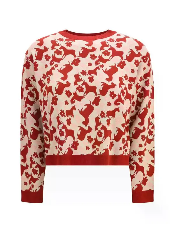 Max Mara Patterned Crew Neck Sweater
