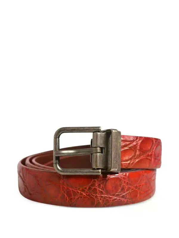 Dolce & Gabbana Crocodile-effect Leather Belt