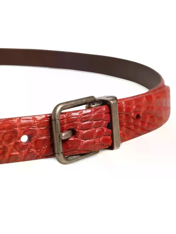 Dolce & Gabbana Crocodile-effect Leather Belt