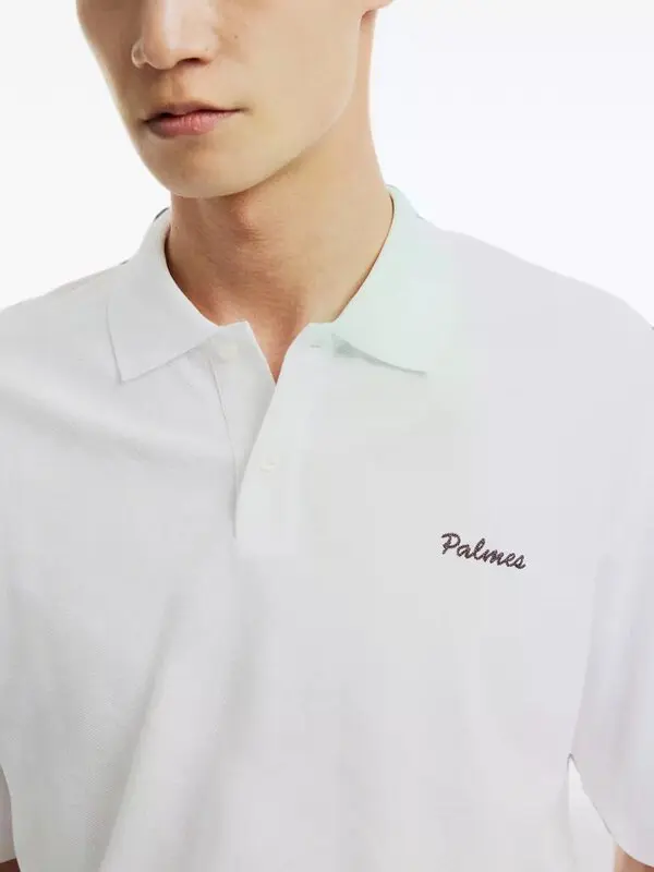PALMES Logo-embroidered Piqué Polo Shirt