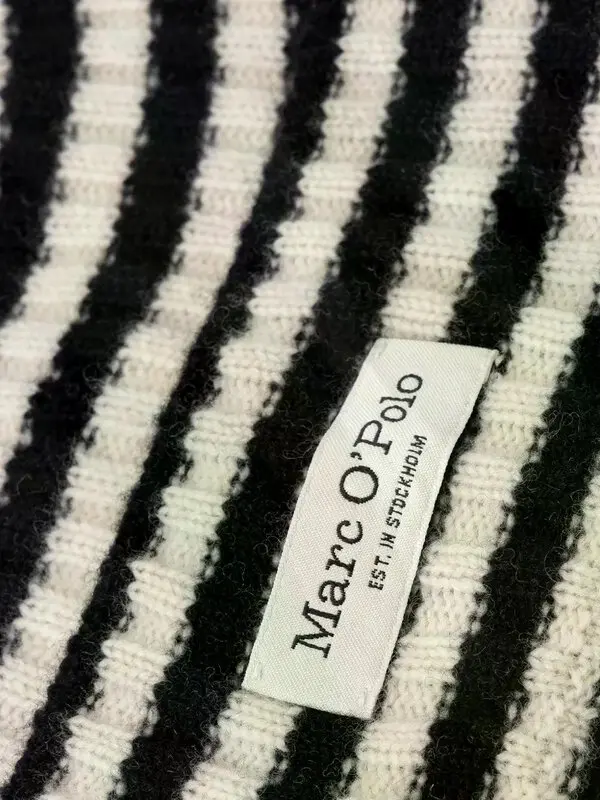 Marc O'polo Striped Ribbed Beanie - Black