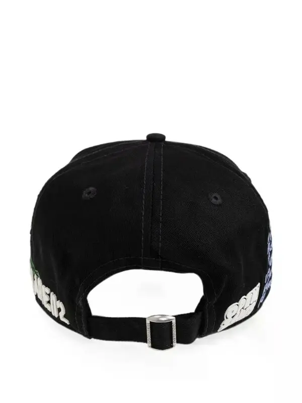 Dsquared2 Baseball Cap With Distressed Finish And Embroidery - Black