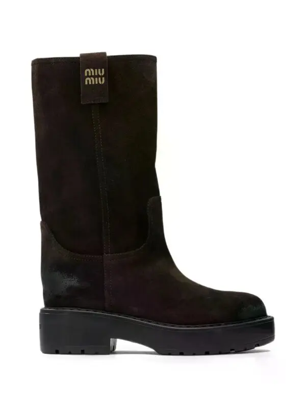 Miu Miu Suede Pull-on Boots