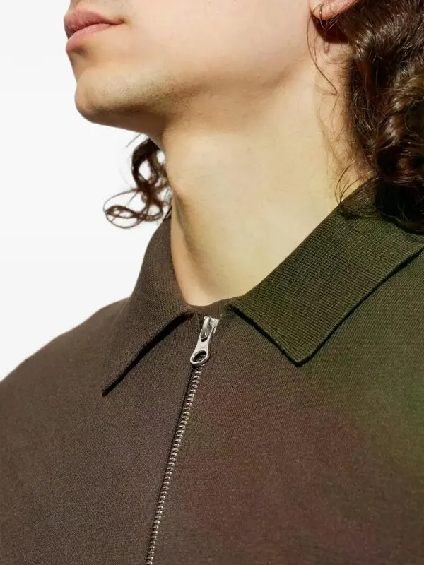 SAMSOE SAMSOE Zip-up Polo-collar Cardigan With Embroidered Logo