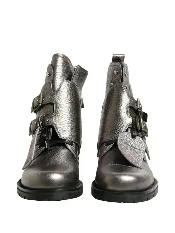 Dolce & Gabbana Metallic Buckle Ankle Boots