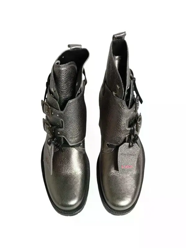 Dolce & Gabbana Metallic Buckle Ankle Boots
