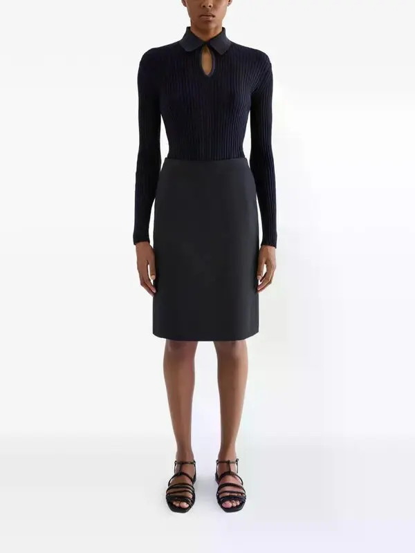 JIL SANDER Ribbed-knit Polo Top