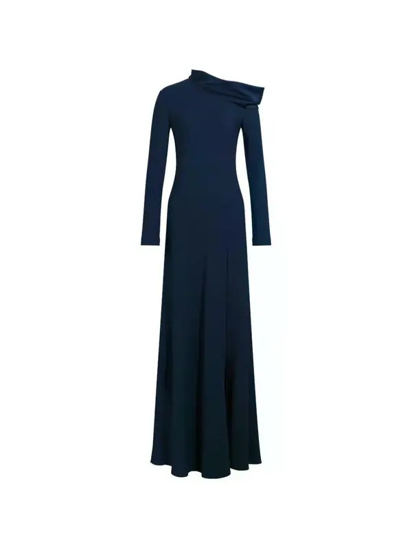 Alberta Ferretti One-shoulder Maxi Dress With Draped Detailing - Blue