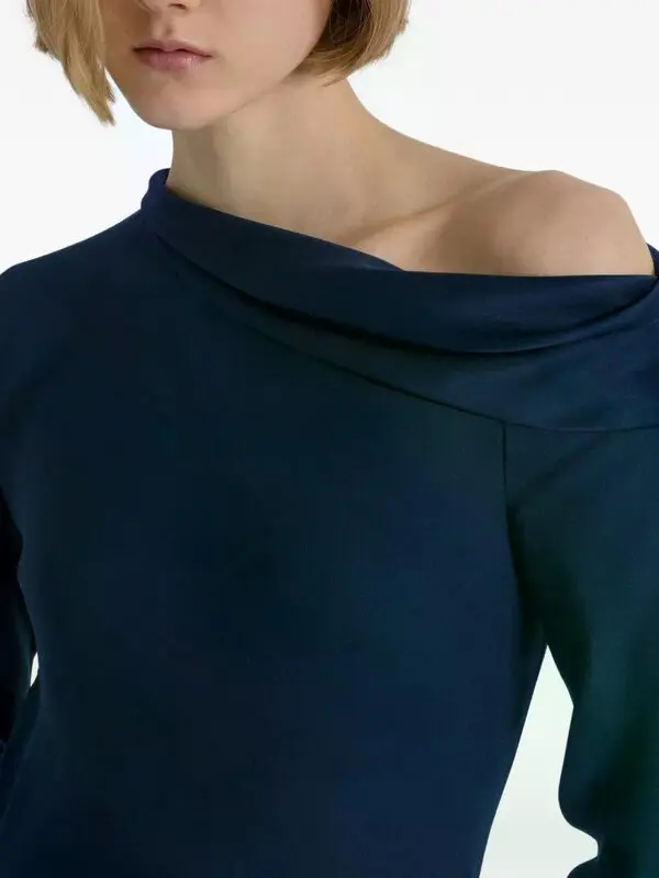 Alberta Ferretti One-shoulder Maxi Dress With Draped Detailing - Blue