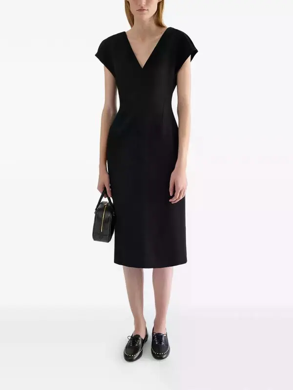 JIL SANDER V-neck Wool Dress