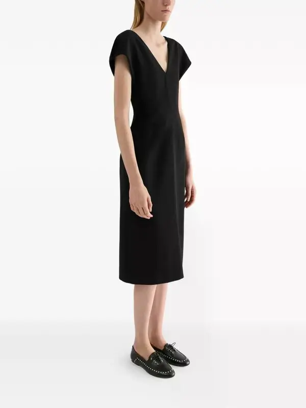 JIL SANDER V-neck Wool Dress