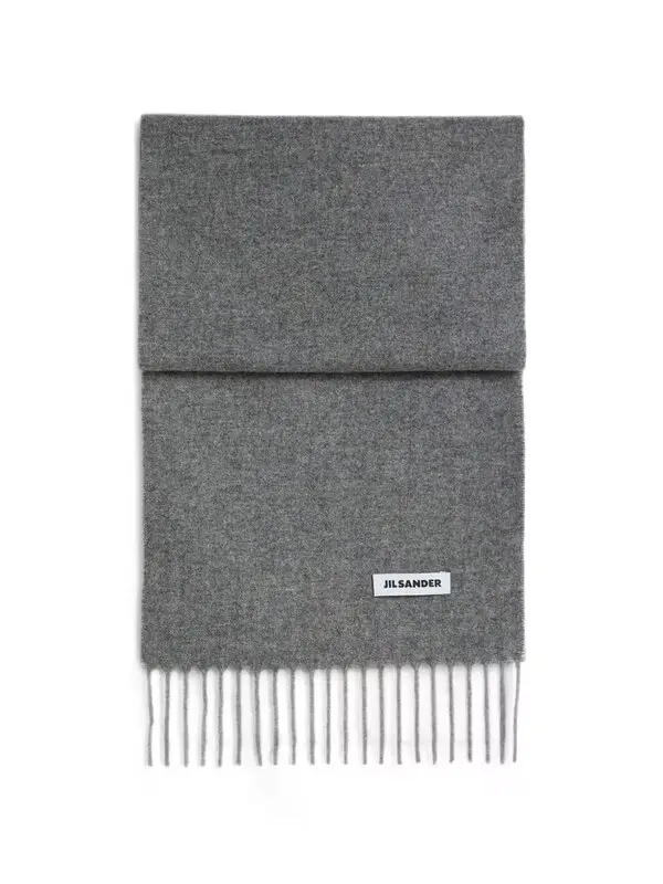 JIL SANDER Slim Cashmere Blend Scarf - Grey