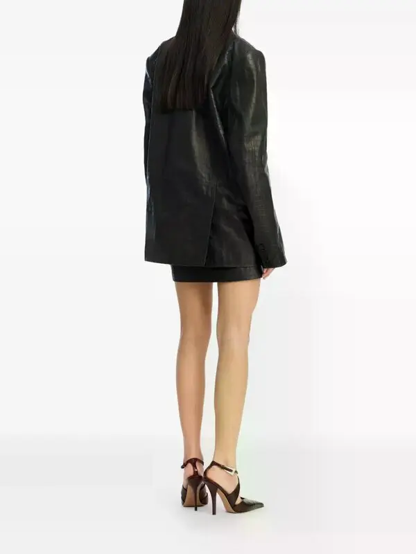 ROTATE BY BIRGER CHRISTENSEN Double-breasted Leather Blazer