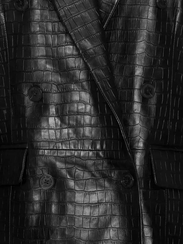ROTATE BY BIRGER CHRISTENSEN Double-breasted Leather Blazer