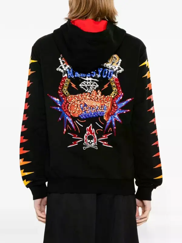 Philipp Plein Embellished Graphic Print Hoodie
