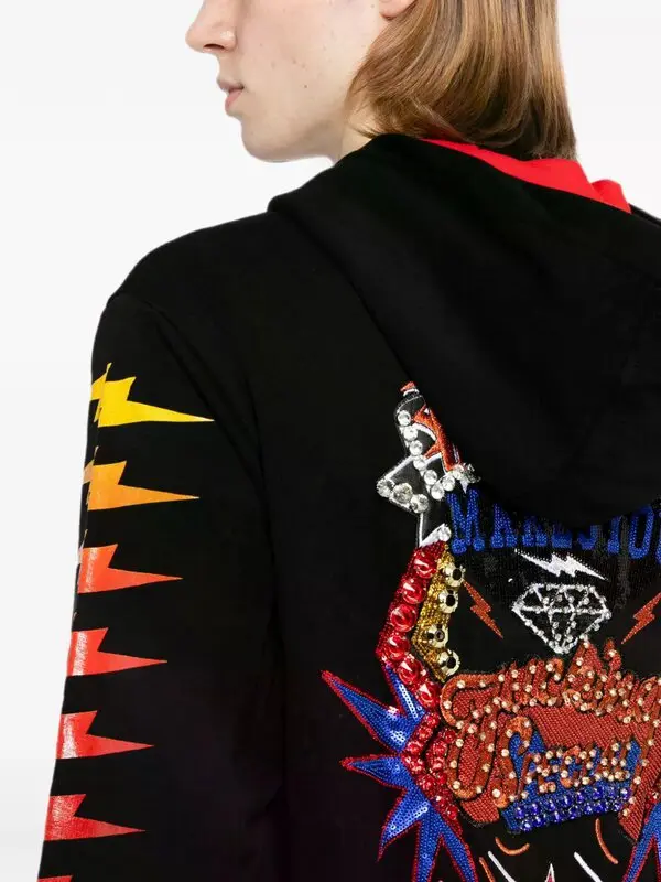 Philipp Plein Embellished Graphic Print Hoodie