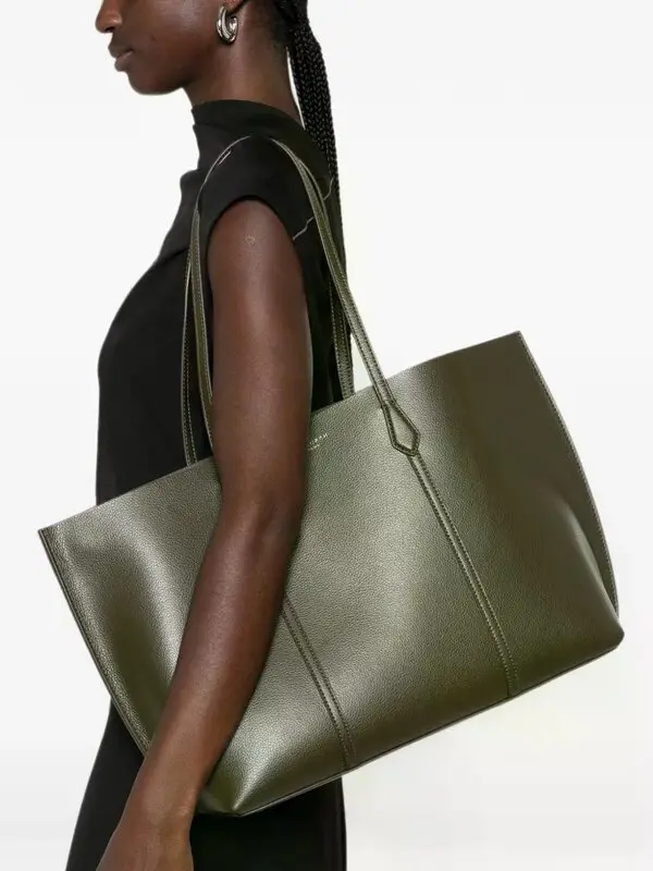 Tory Burch Perry Grained Leather Tote Bag - Green
