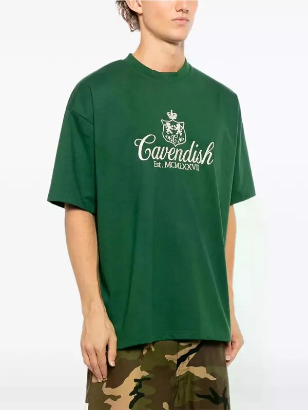 CAVENDISH Logo-embroidered T-shirt