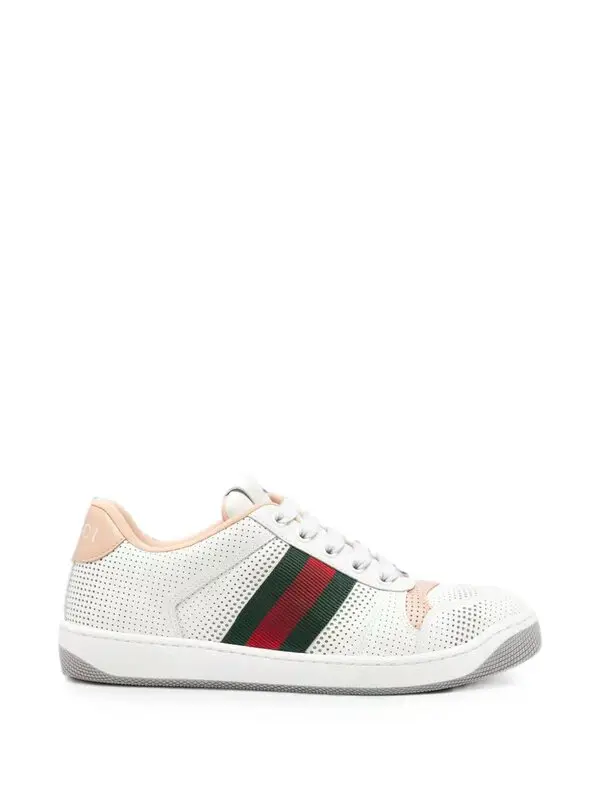 Gucci Leather Re-web Sneakers