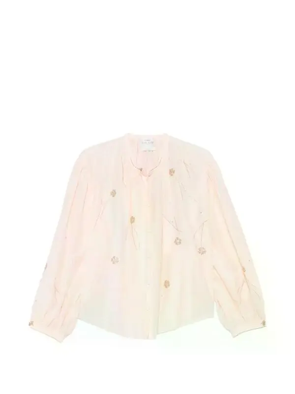 FORTE_FORTE Embroidered Balloon Sleeve Blouse - Pink