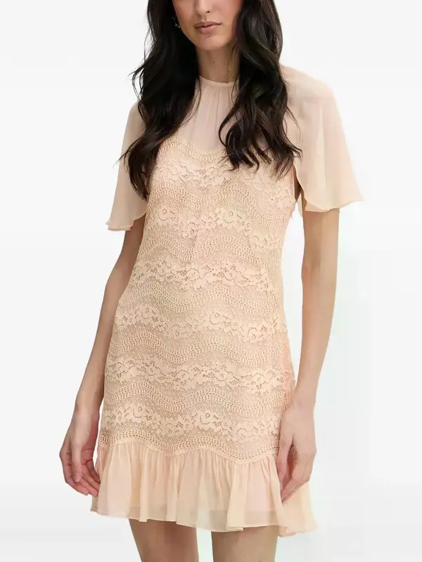 TWINSET Lace Panel Ruffled Dress