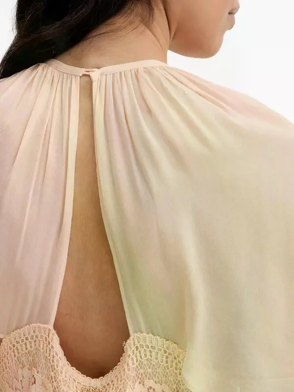 TWINSET Lace Panel Ruffled Dress