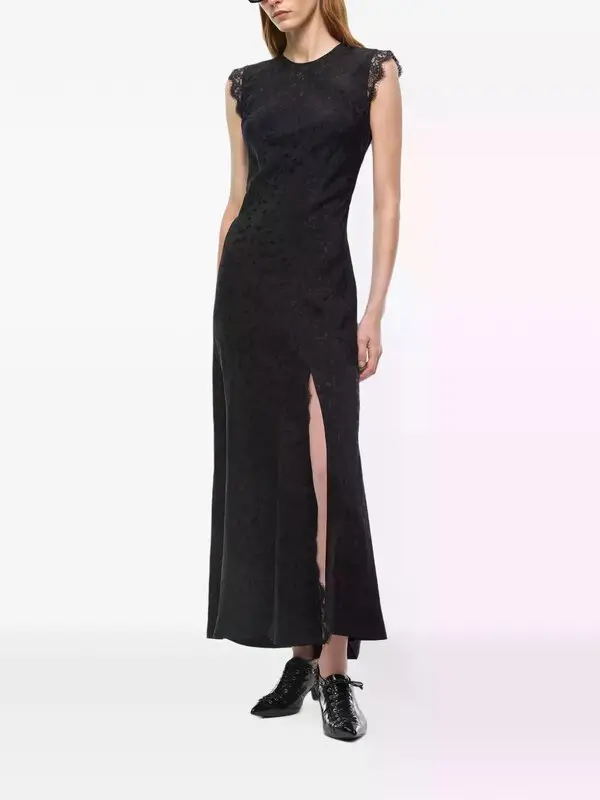 Pinko Lace-trim Jacquard Midi Dress
