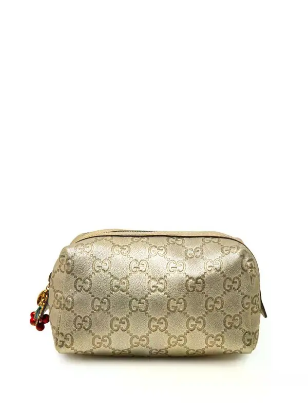 Gucci Metallic Gg Embossed Cosmetic Pouch