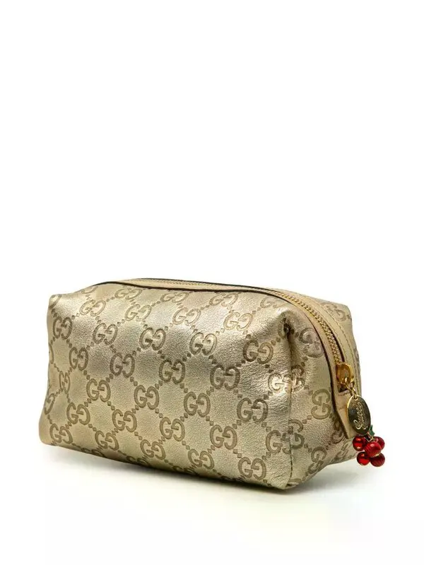 Gucci Metallic Gg Embossed Cosmetic Pouch