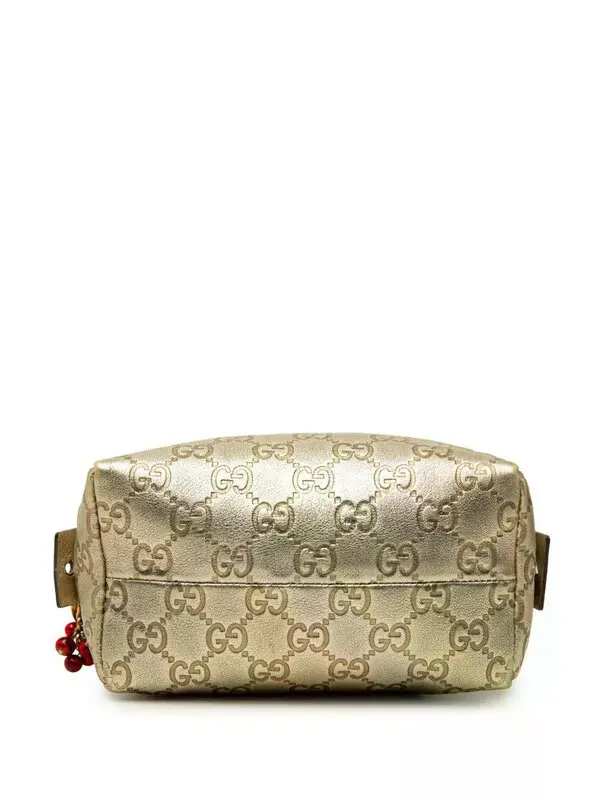 Gucci Metallic Gg Embossed Cosmetic Pouch