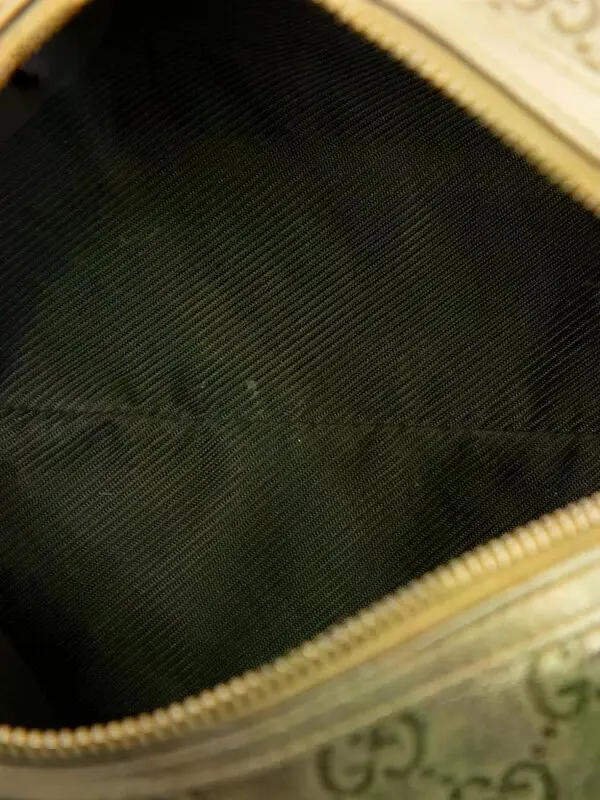 Gucci Metallic Gg Embossed Cosmetic Pouch