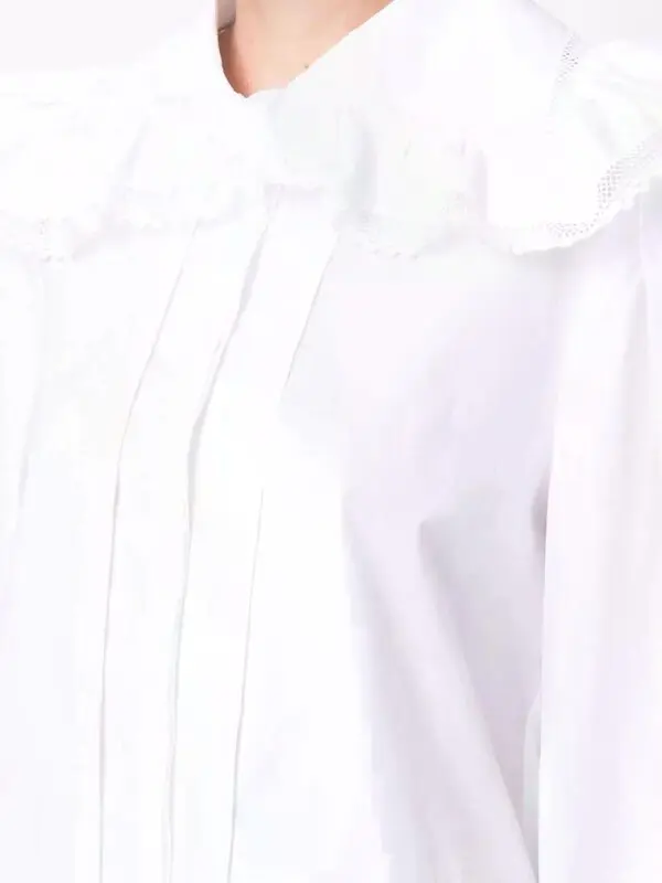 Alberta Ferretti Ruffled Cotton-blend Blouse