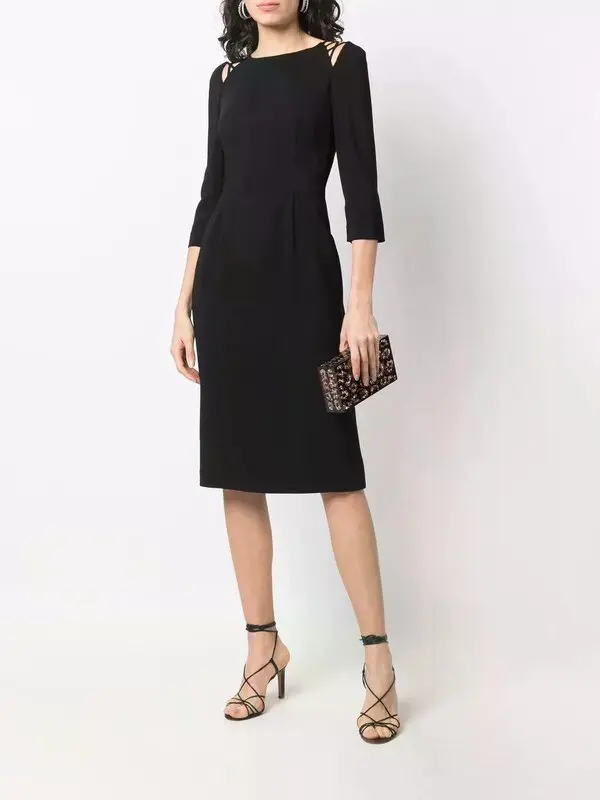 Alberta Ferretti Crepe Cut-out Shift Dress