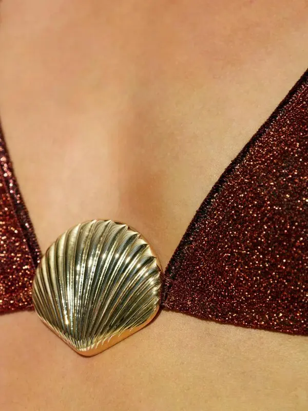 Oseree Shell-detail Lurex Bikini