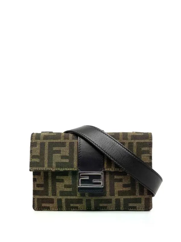 Fendi Zucca Canvas Baguette Pouch Crossbody Bag - Brown