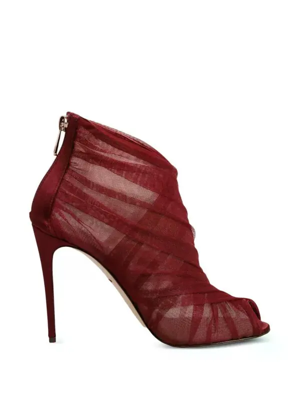 Dolce & Gabbana Ruched Tulle Ankle Boots