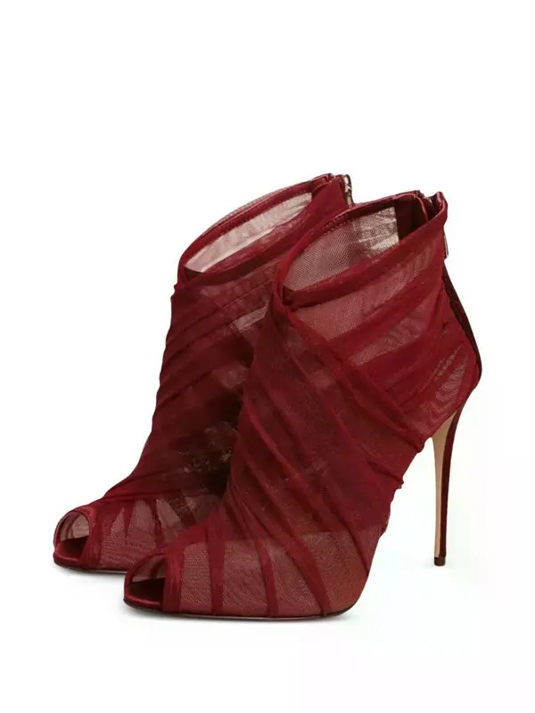 Dolce & Gabbana Ruched Tulle Ankle Boots