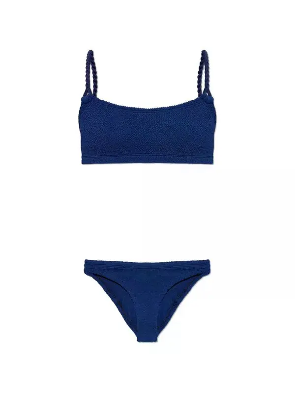 Hunza G Phoebe Crinkle-effect Bikini - Blue